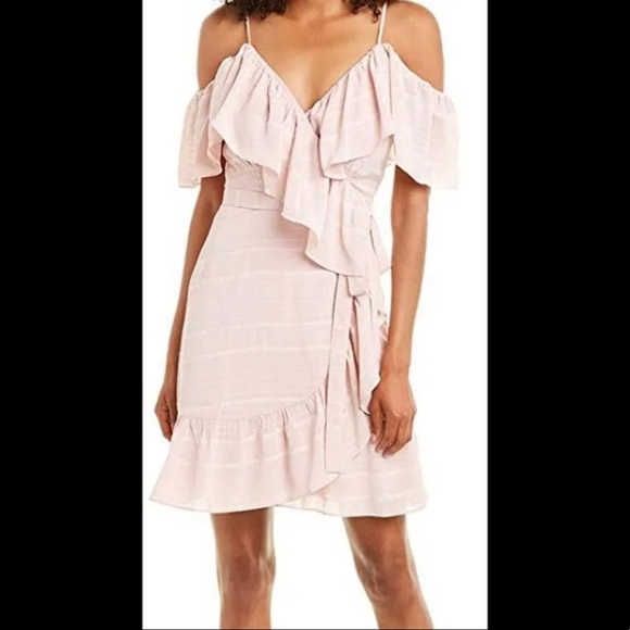 Wayf | Dresses | Nwt Wayf Pink Off The Shoulder Wrap Dress Size Small ...